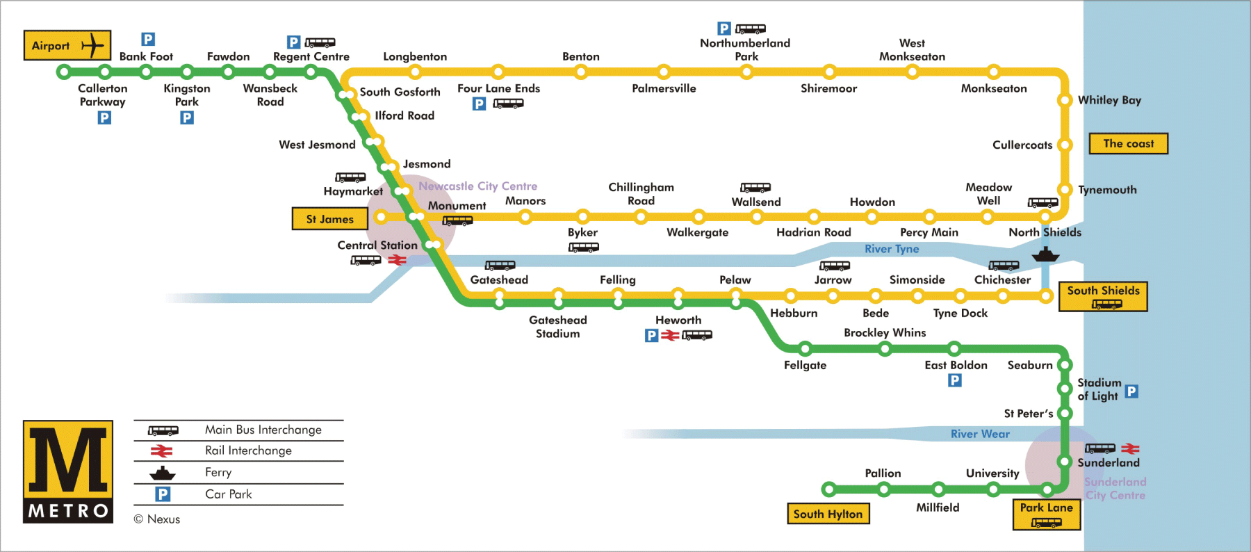 Newcastle Metro Map subway Mapsof