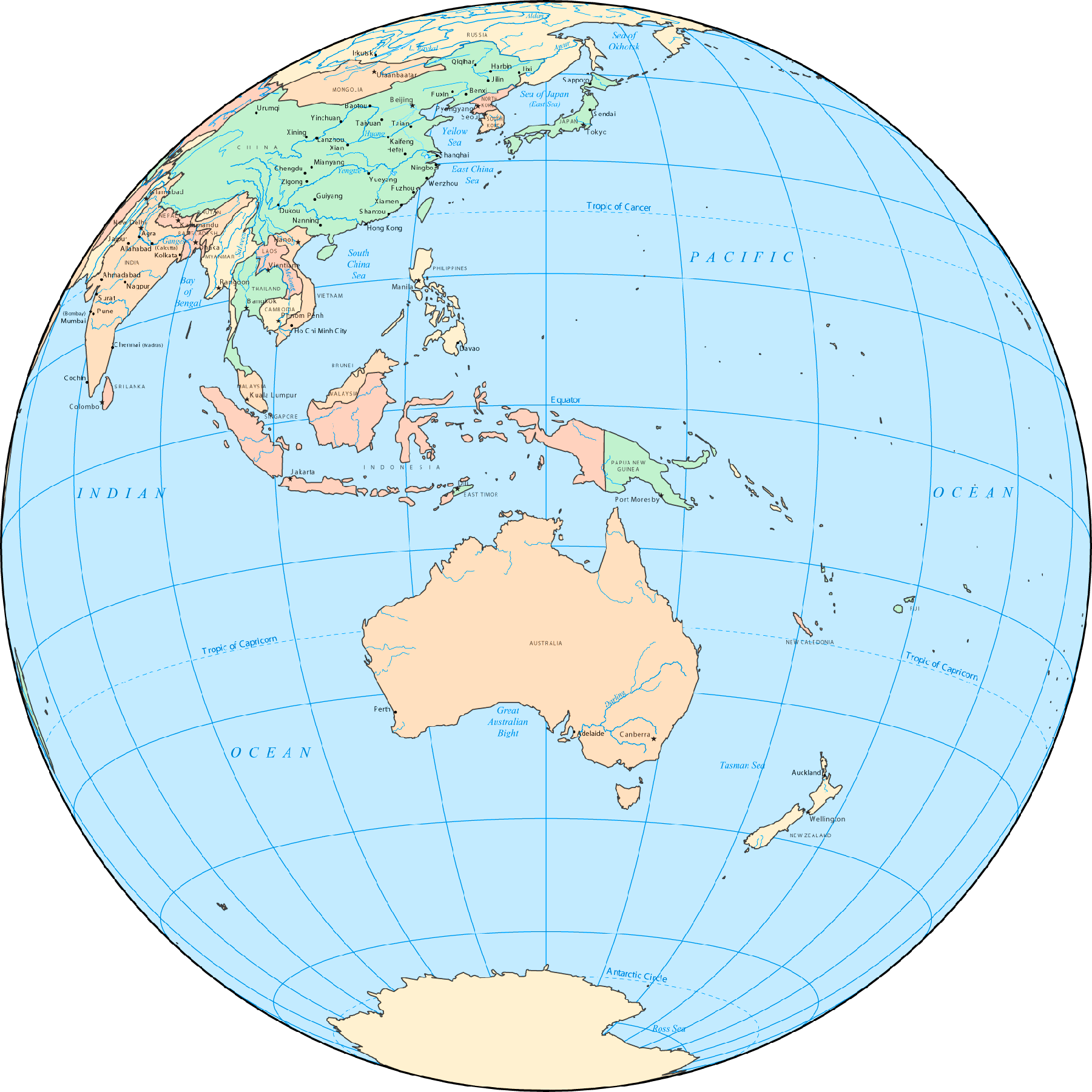 Australia Globe Mapsof