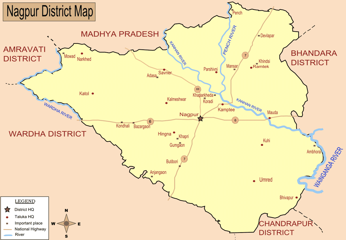 Districts Map Of Nagpur Mapsof Districts Map Of Nagpur Mapsof