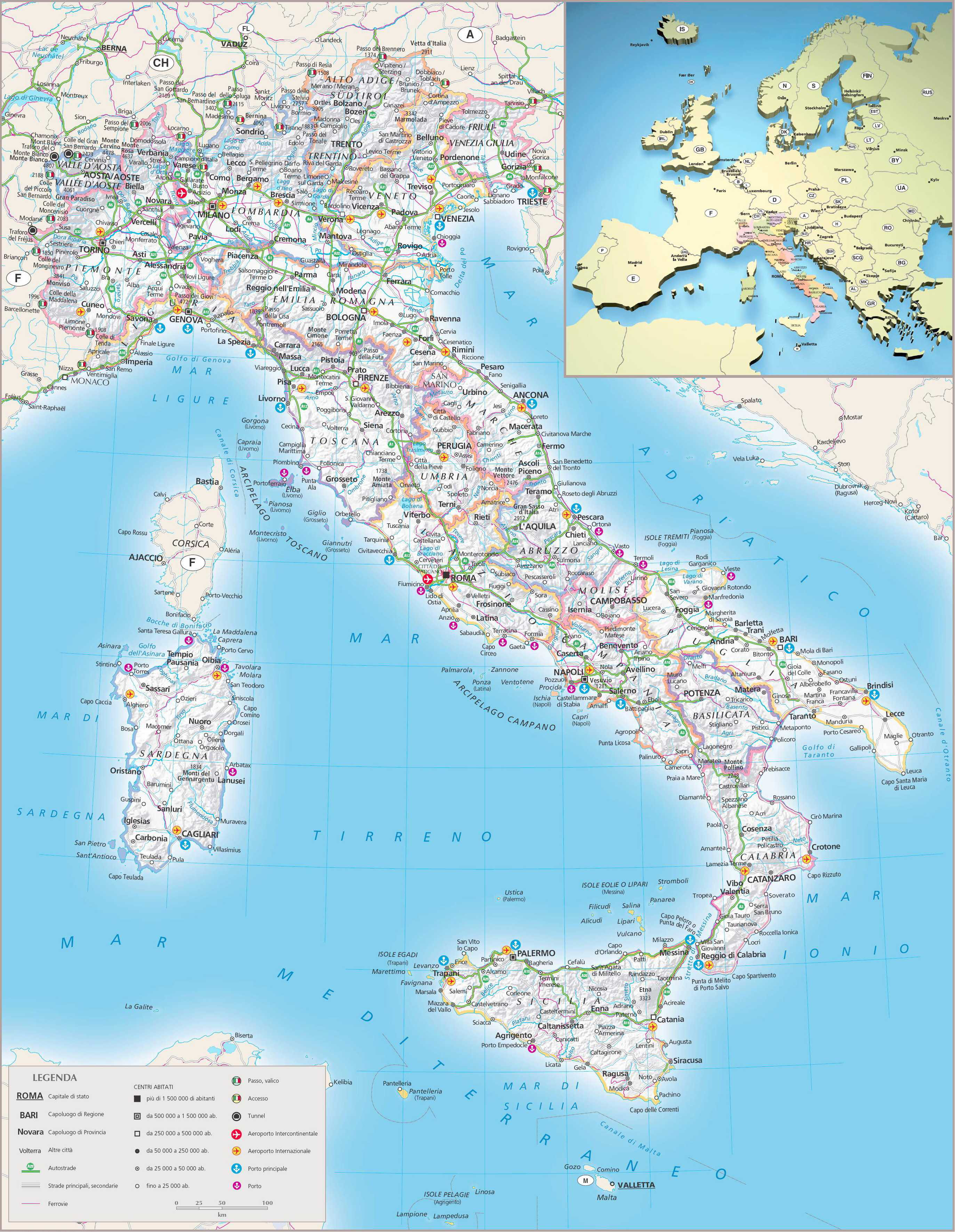 Italy Map Large Detailed Administrative Divisions Map Of Italy Italy Map Large Detailed Administrative Divisions Map Of Italy