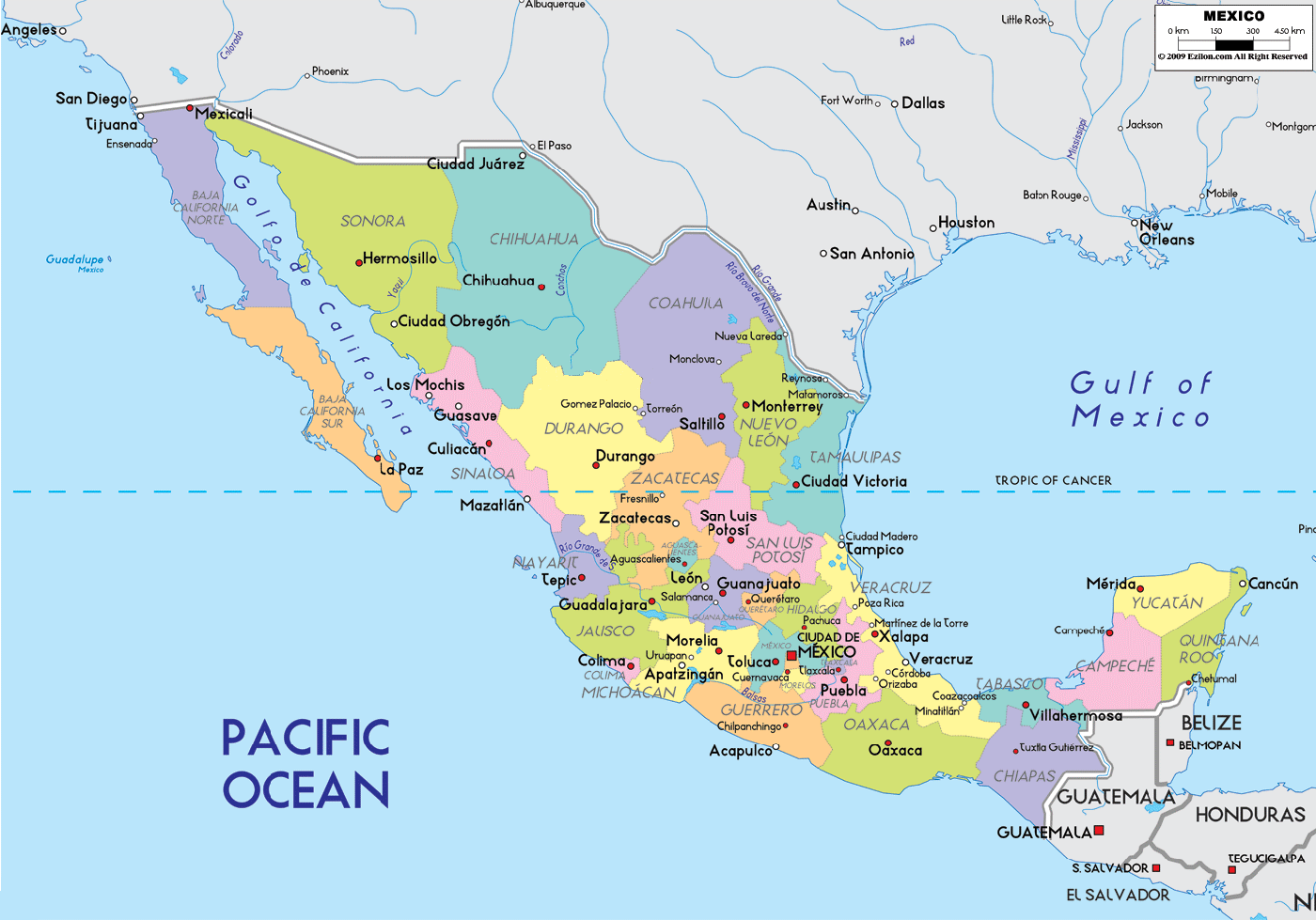 Map Of Mexico States Mapsof