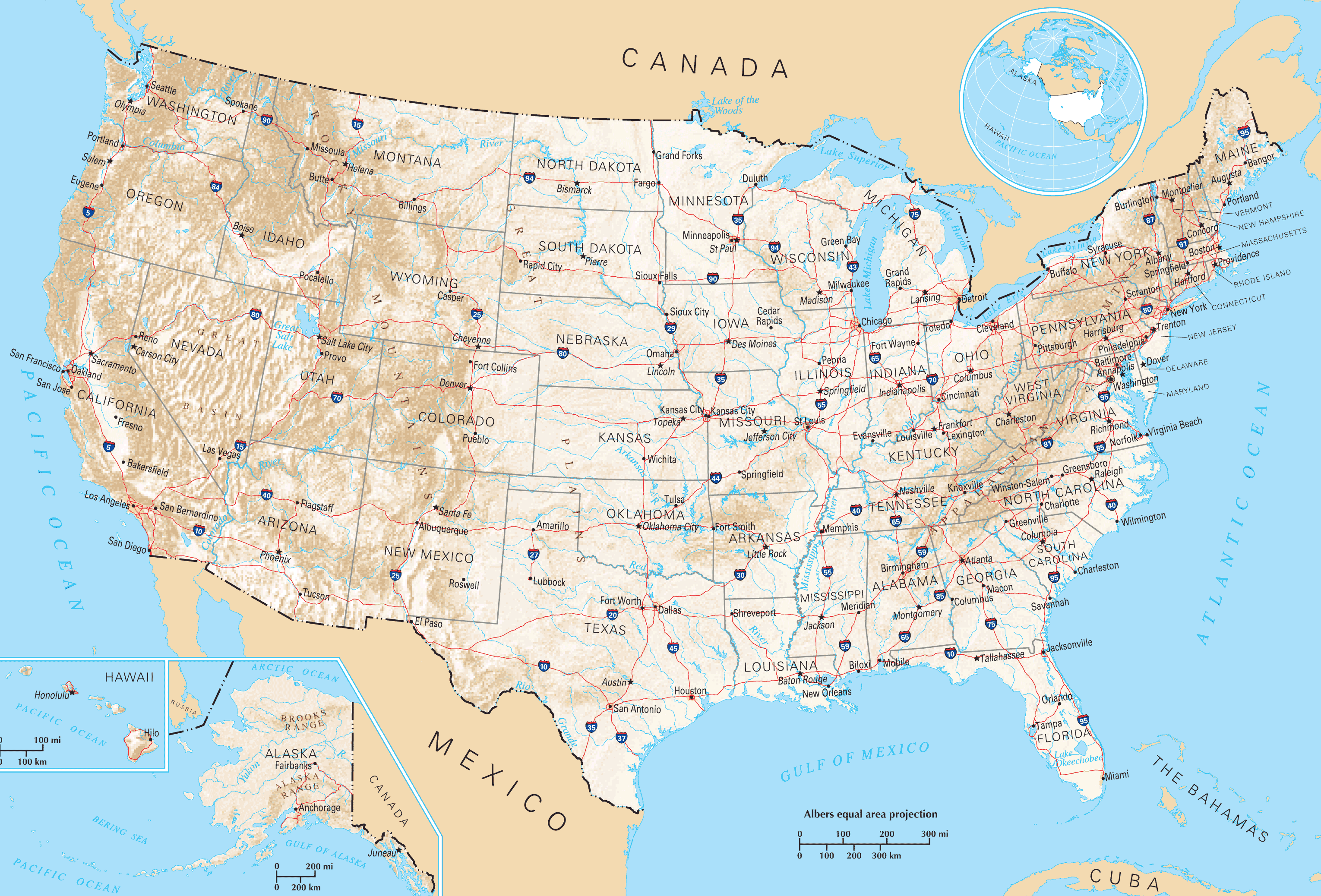 Detailed Map Of Us Detailed Map Of Us